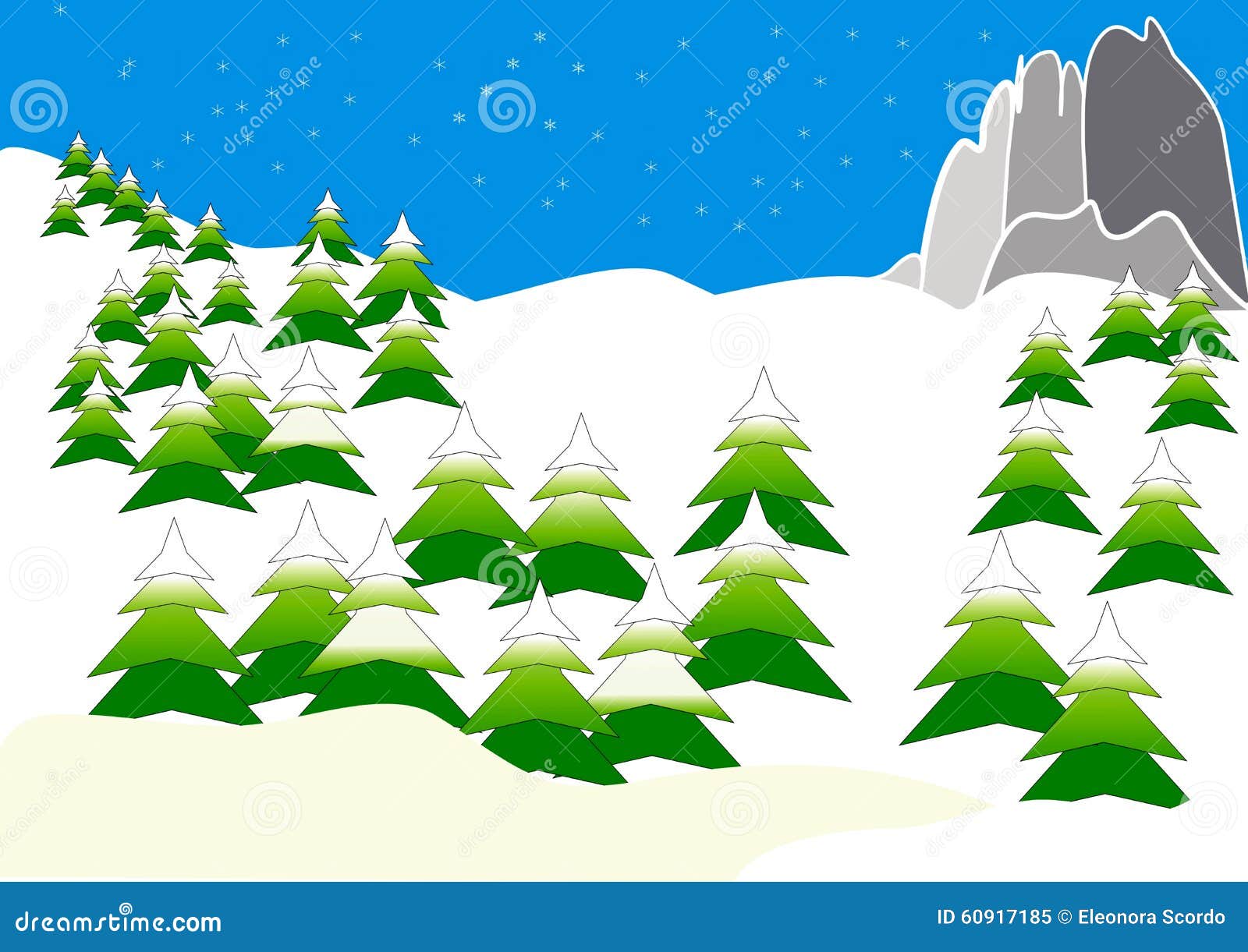Clipart med berg i vinter stock illustrationer. Illustration av vinter ...