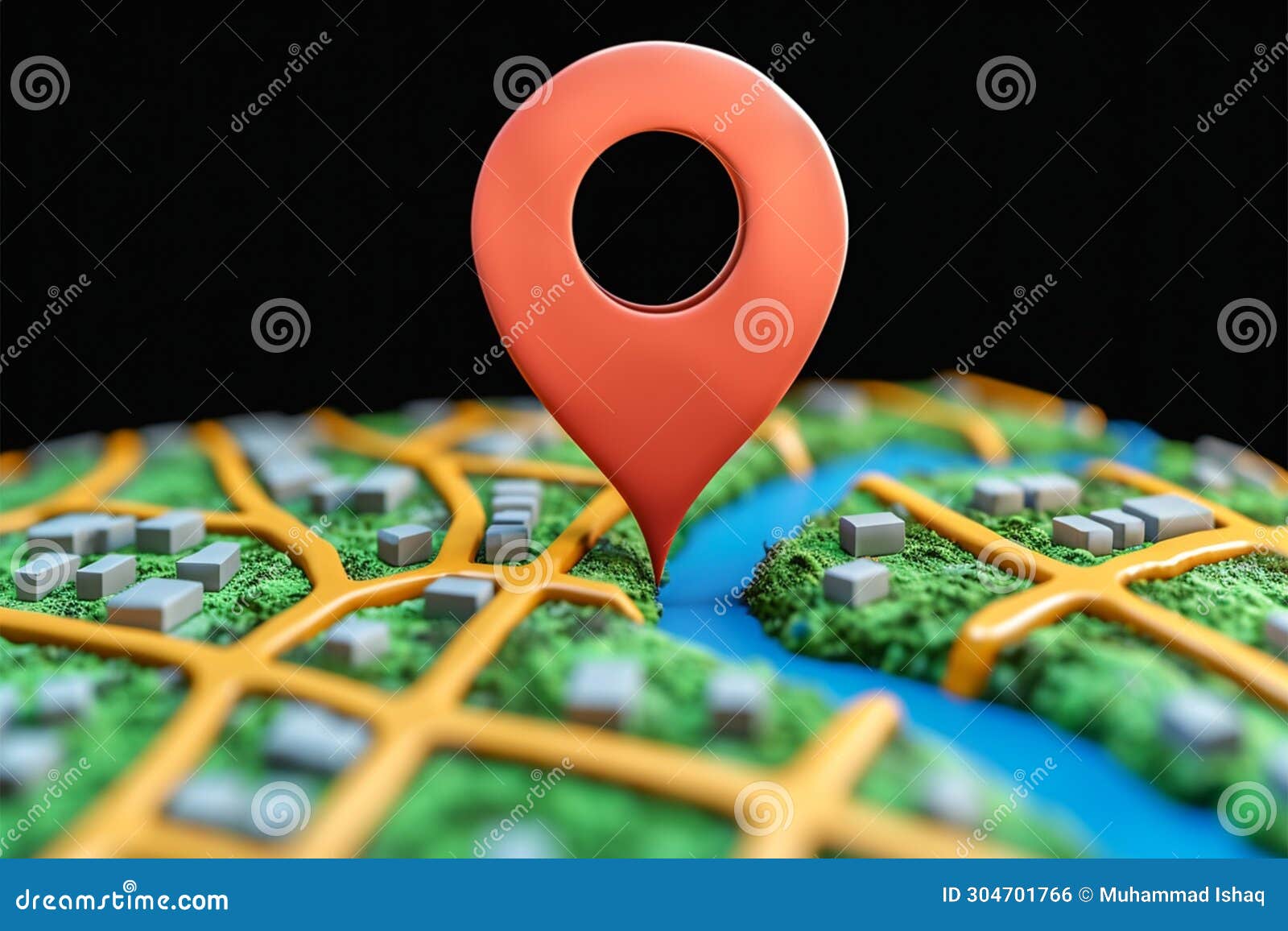 Clipart Navigating through 3D Space Location Search Concept in 3D on ...