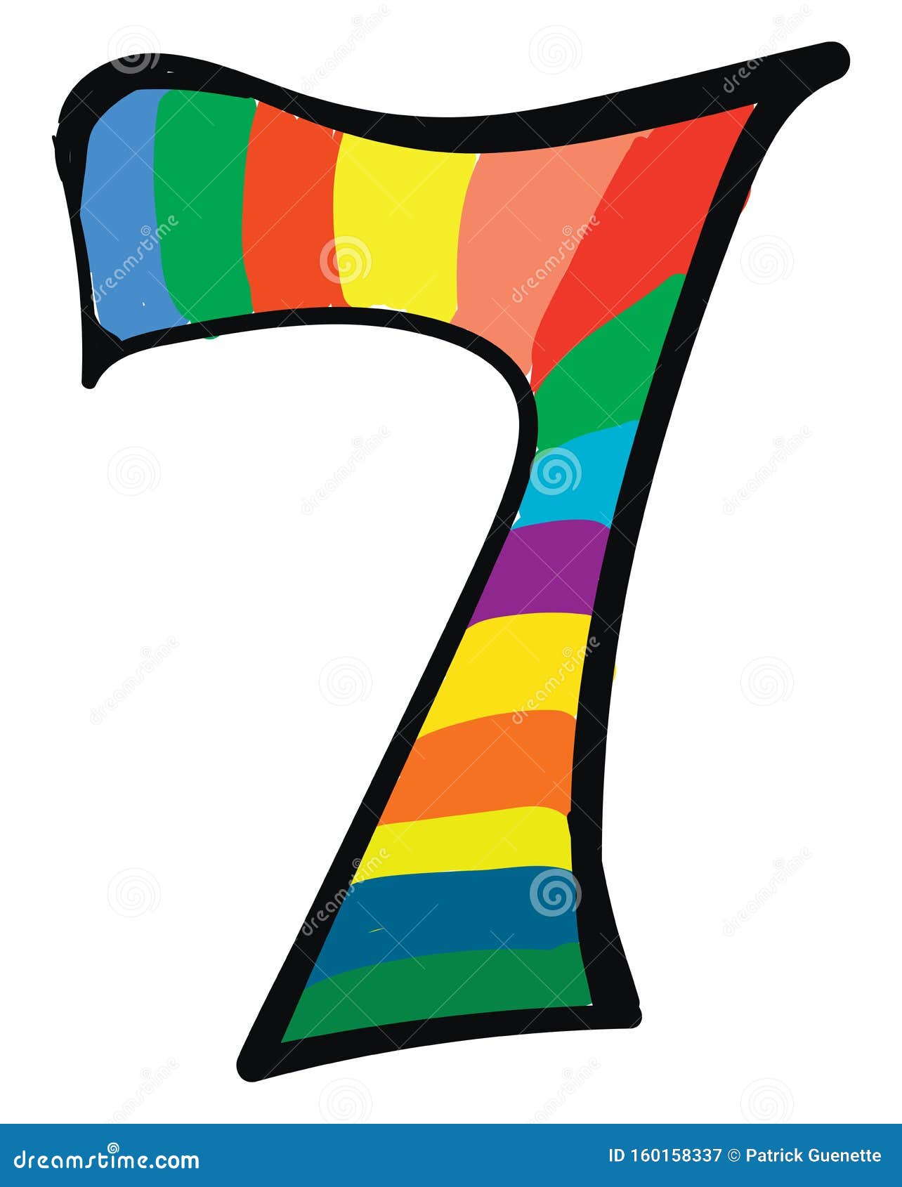 Clipart of the Numerical Number Seven or 7 in a Range of Multiple ... Clipart of the Numerical Number Seven or 7 in a Range of Multiple ...