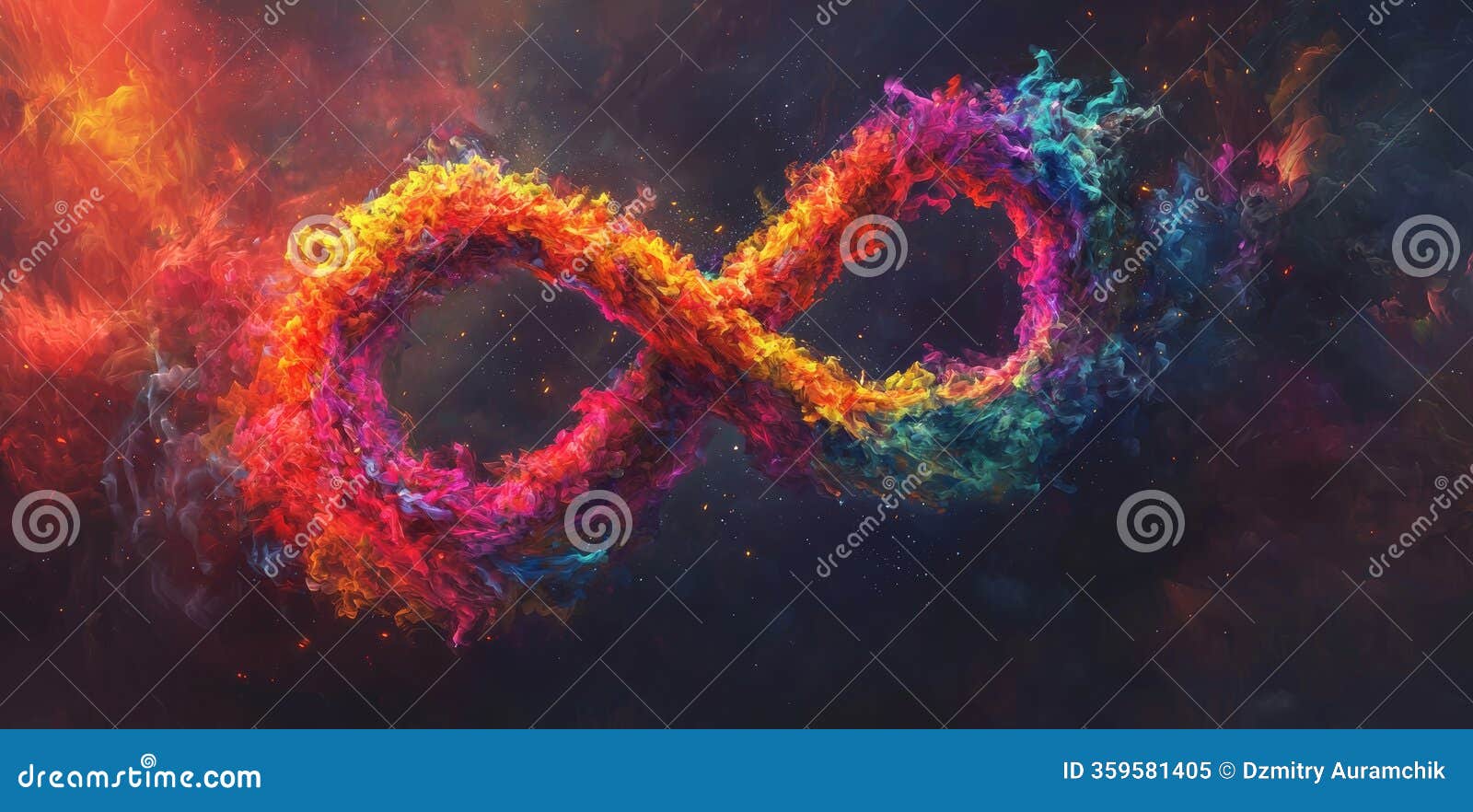 Clipart of a Panoramic Infinity Symbol with Abstract Elements and ...