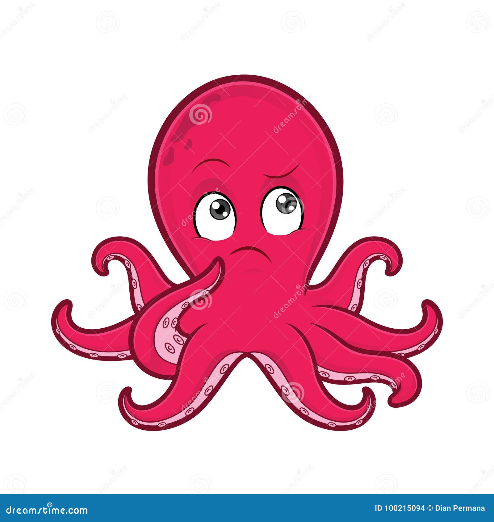 Confused Octopus Cartoon Vector | CartoonDealer.com #133488109