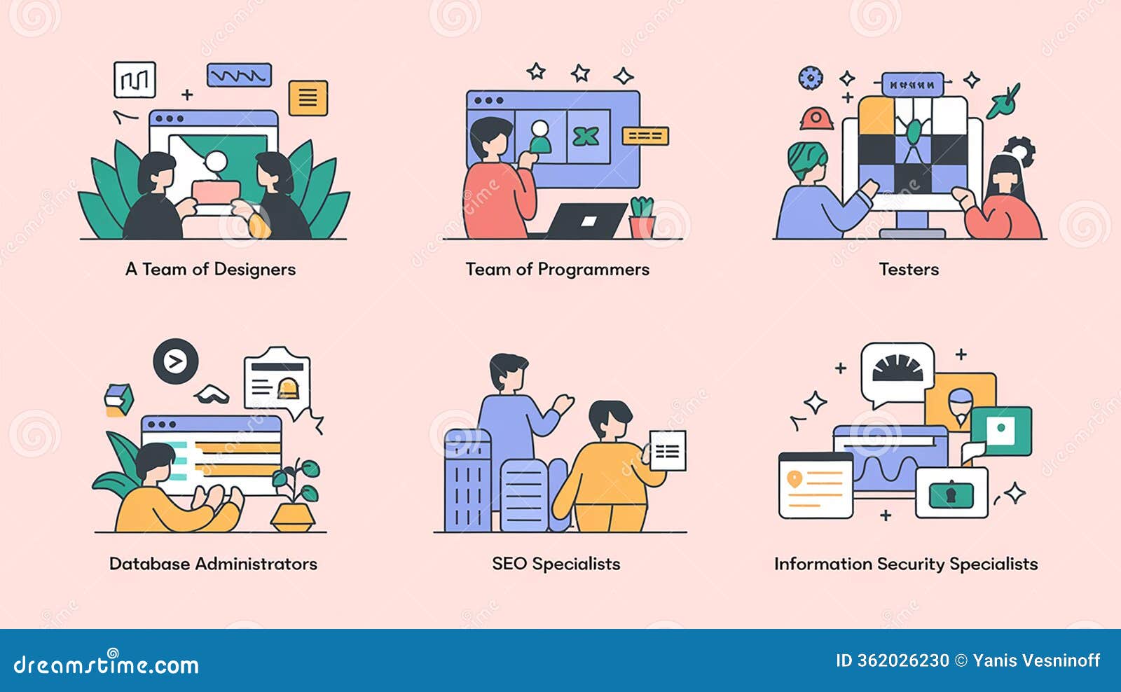 A Clipart of 6 Plots for Creating a Website, with Each Plot ...