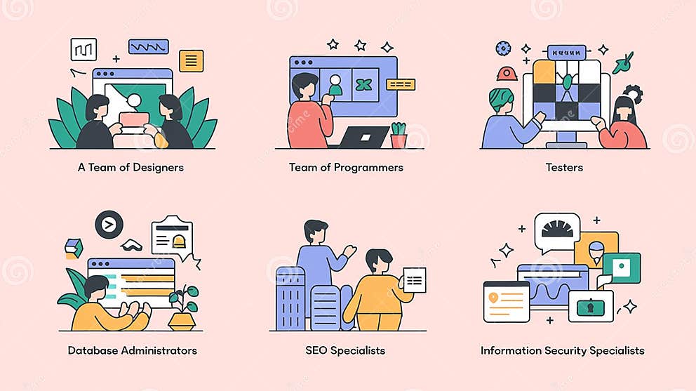 A Clipart of 6 Plots for Creating a Website, with Each Plot ...