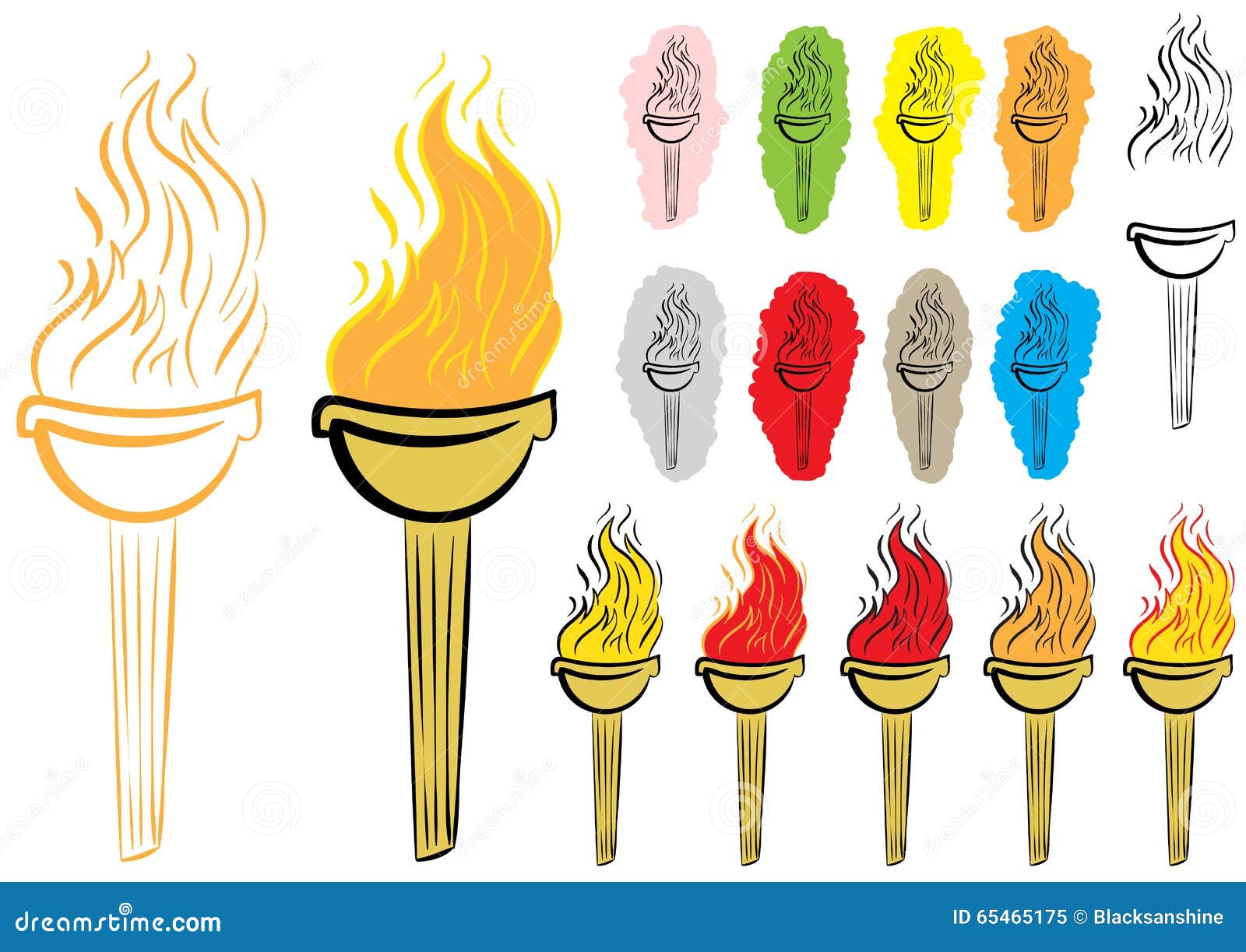 Clipart With Torches Cartoon Vector | CartoonDealer.com #65465175