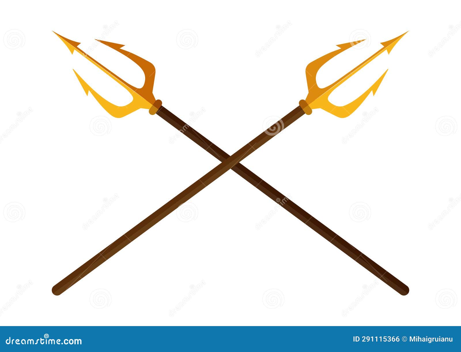 Clipart Trident. Vector Illustration Of Two Tridents Isolated On White ...