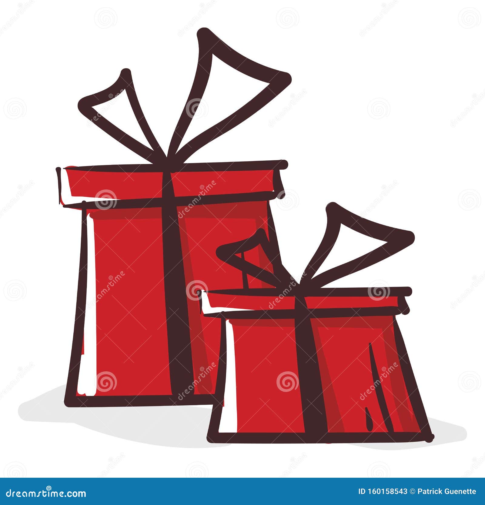 Clipart of Two Red-colored Rectangular Gift Boxes Vector or Color ...