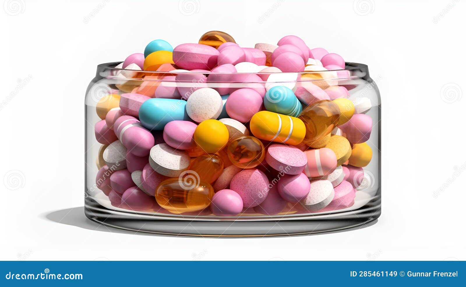 Clipart of Various Different Pills in a Glas Container Stock ...