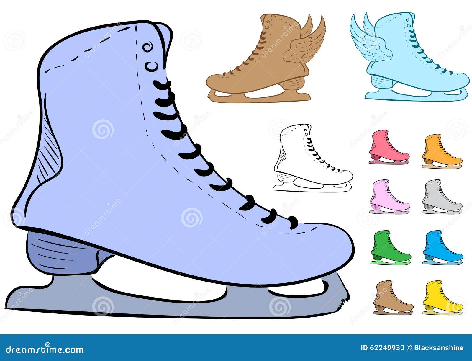 Clipart with the Various Skates Stock Vector - Illustration of clipart ...