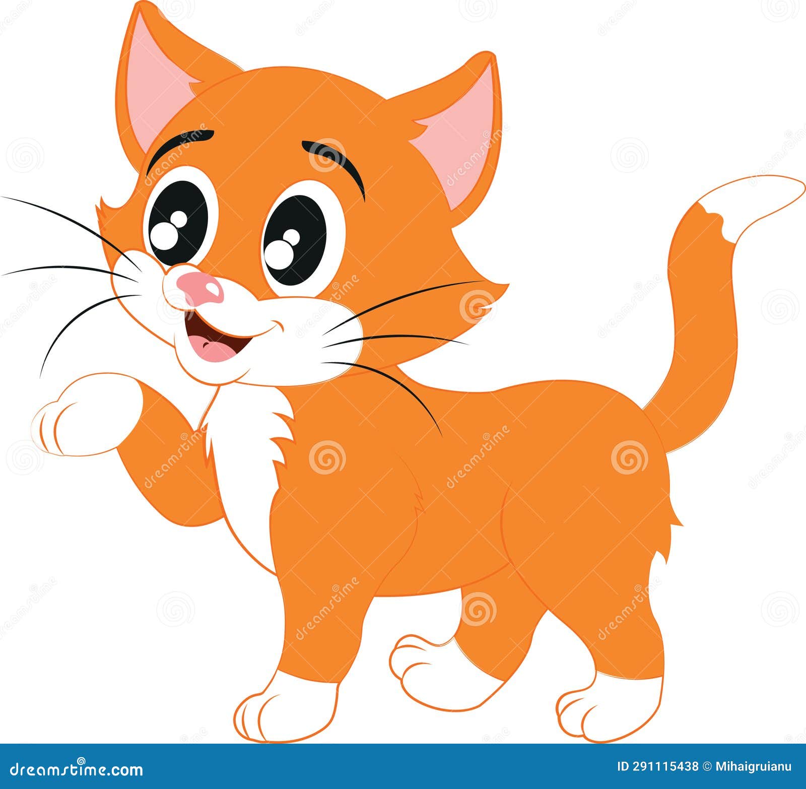Vector Kitten Cartoon Character in Flat Style Stock Vector ...