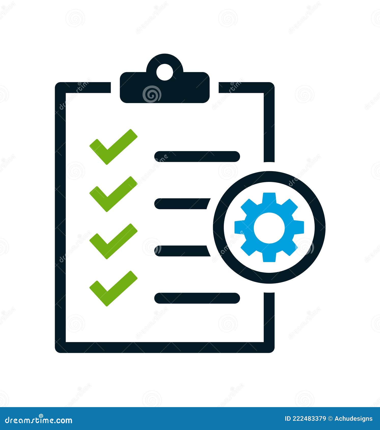 Checklist Gear Project Management Icon Stock Vector - Illustration of ...