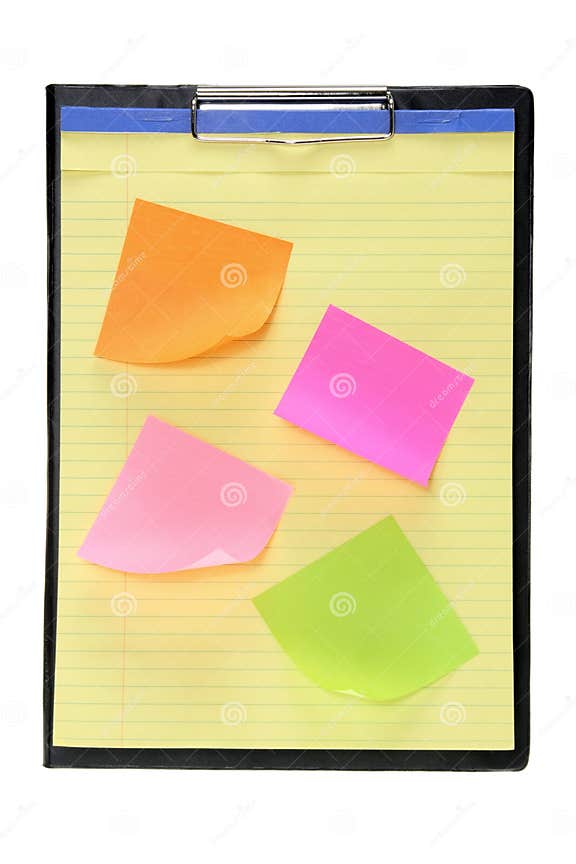 Clipboard with Adhesive Note Papers Stock Image - Image of notepad ...