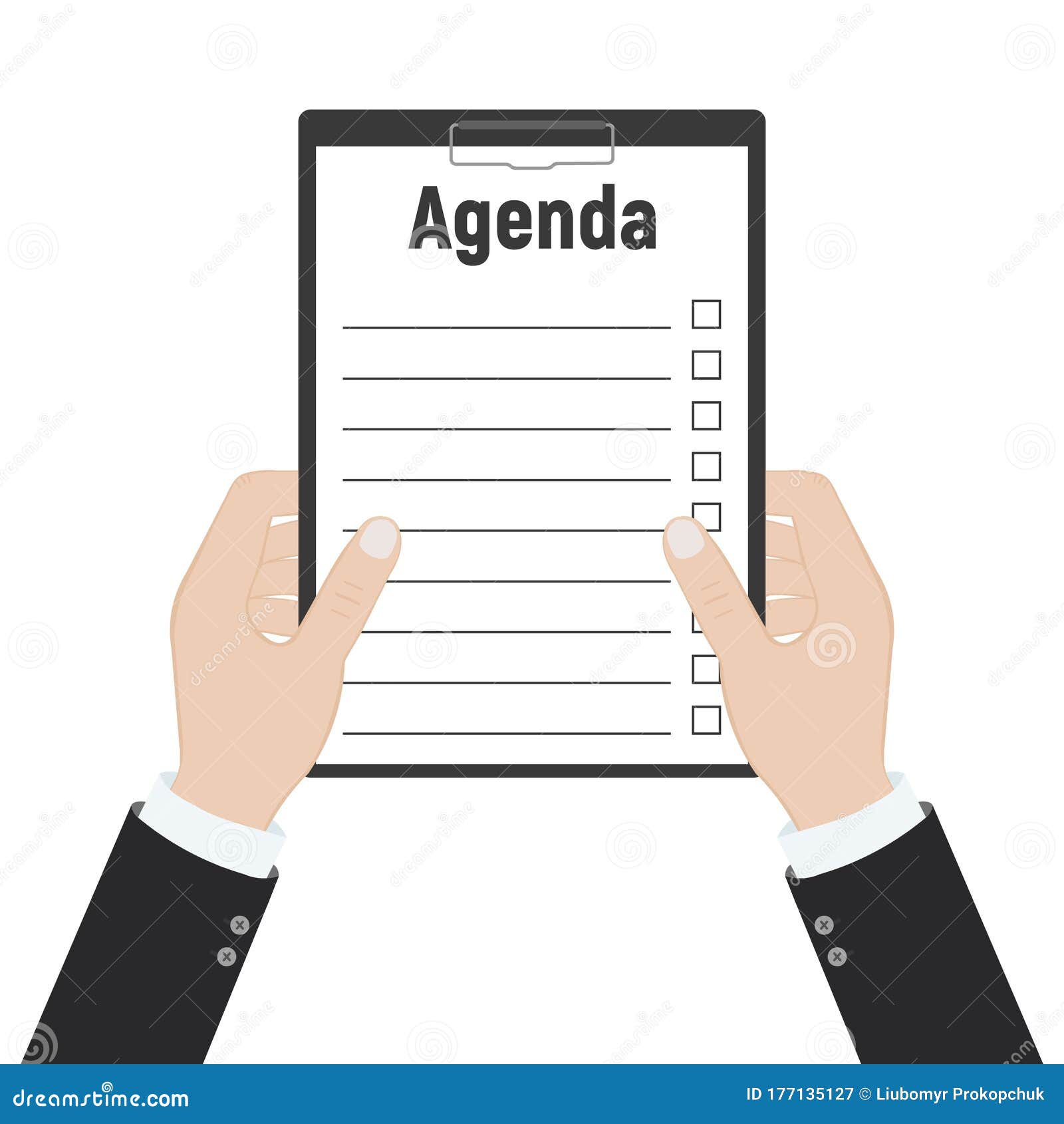 Clipboard Agenda. Vector Illustration Flat Design. Isolated On ...