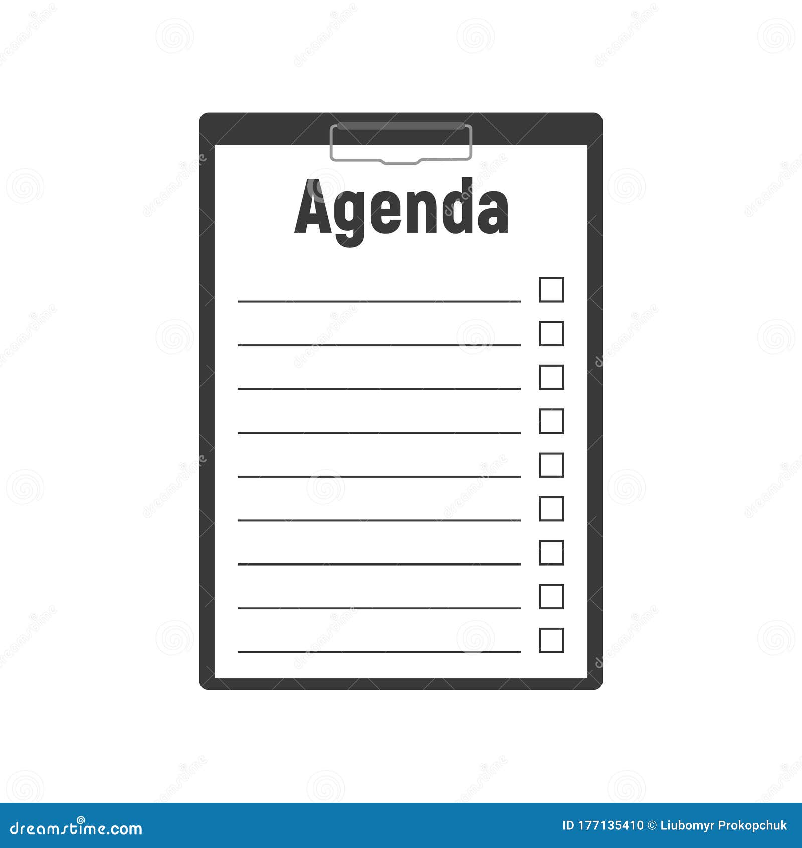 Clipboard Agenda. Vector Illustration Flat Design. Isolated on ...