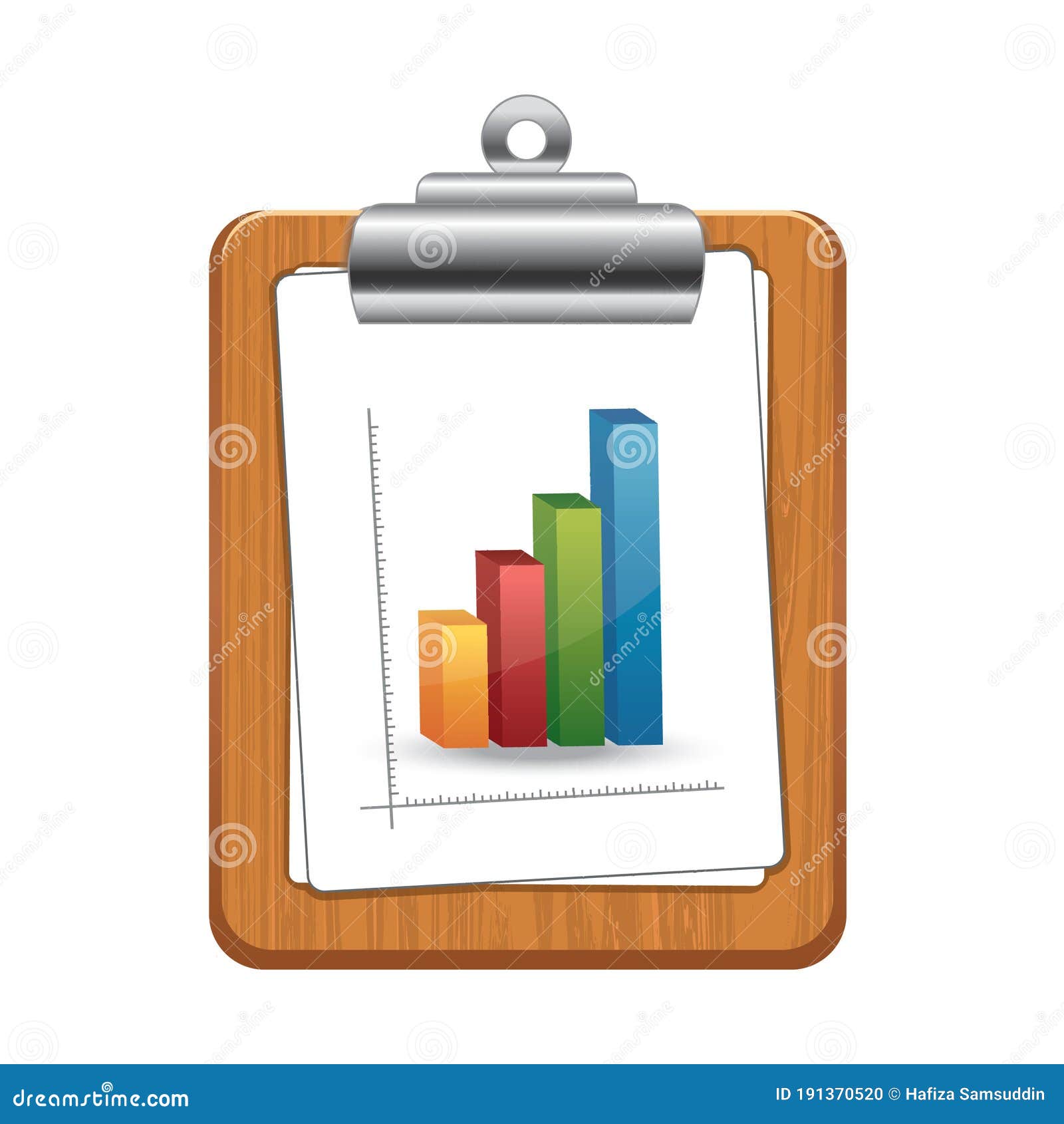 Clipboard with Bar Graph. Vector Illustration Decorative Design Stock ...