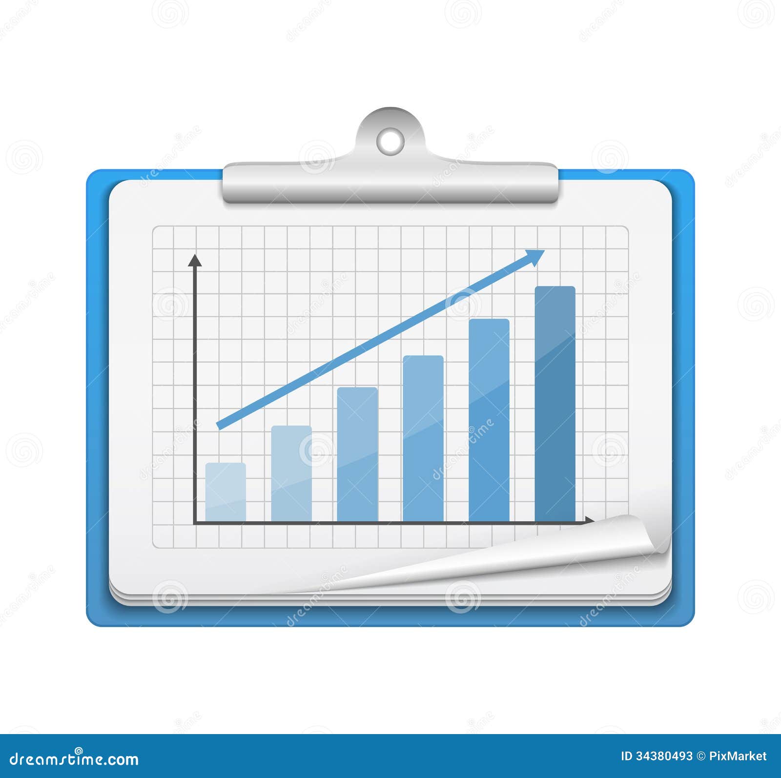 Clipboard with Bar Graph stock vector. Illustration of color - 34380493