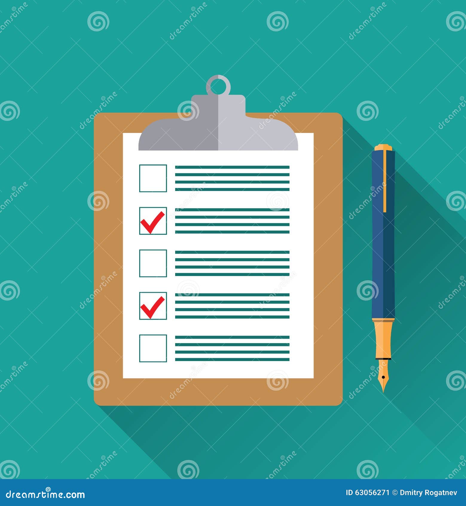 Clipboard with Blank Checklist Form, Stock Vector - Illustration of ... Clipboard with Blank Checklist Form, Stock Vector - Illustration of ...