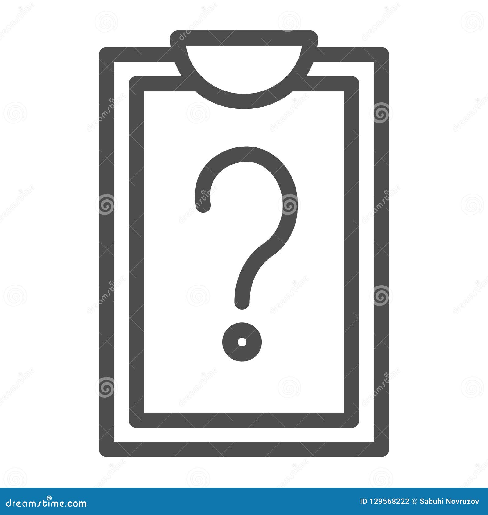 Clipboard with Blank List Line Icon. List with Question Mark Vector ...