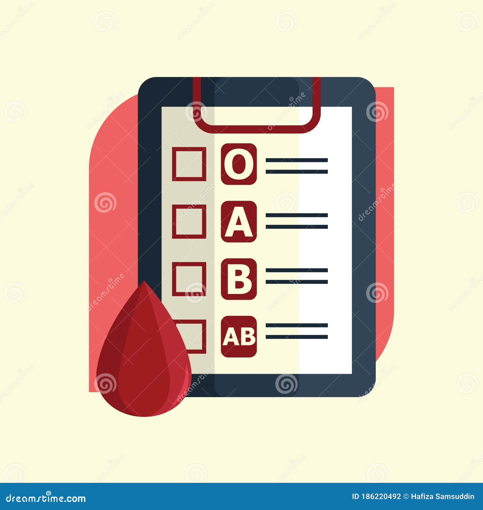 Clipboard with Blood Groups. Vector Illustration Decorative Design ...