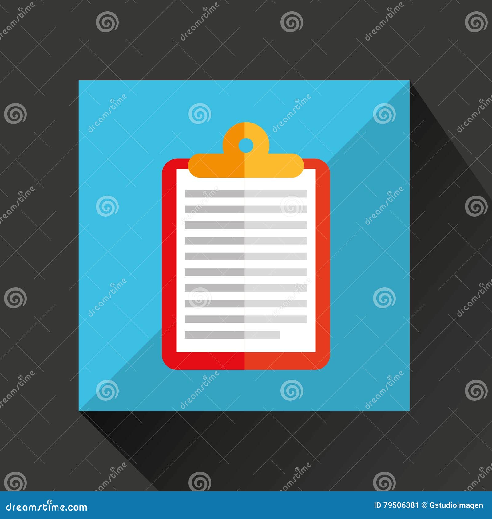 Clipboard Cartoon Blue Shadow and Blue Background Stock Illustration ...