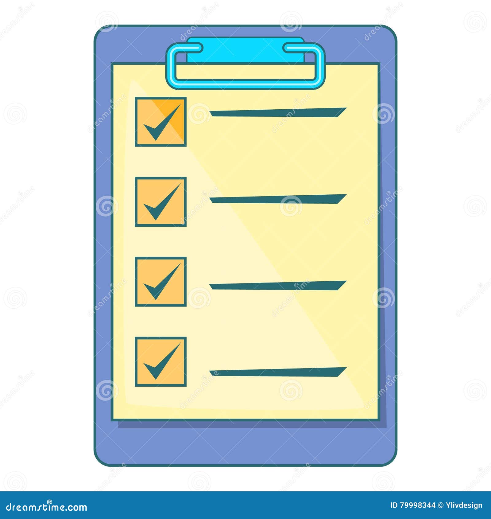 Clipboard Check List Icon, Cartoon Style Stock Vector - Illustration of ...