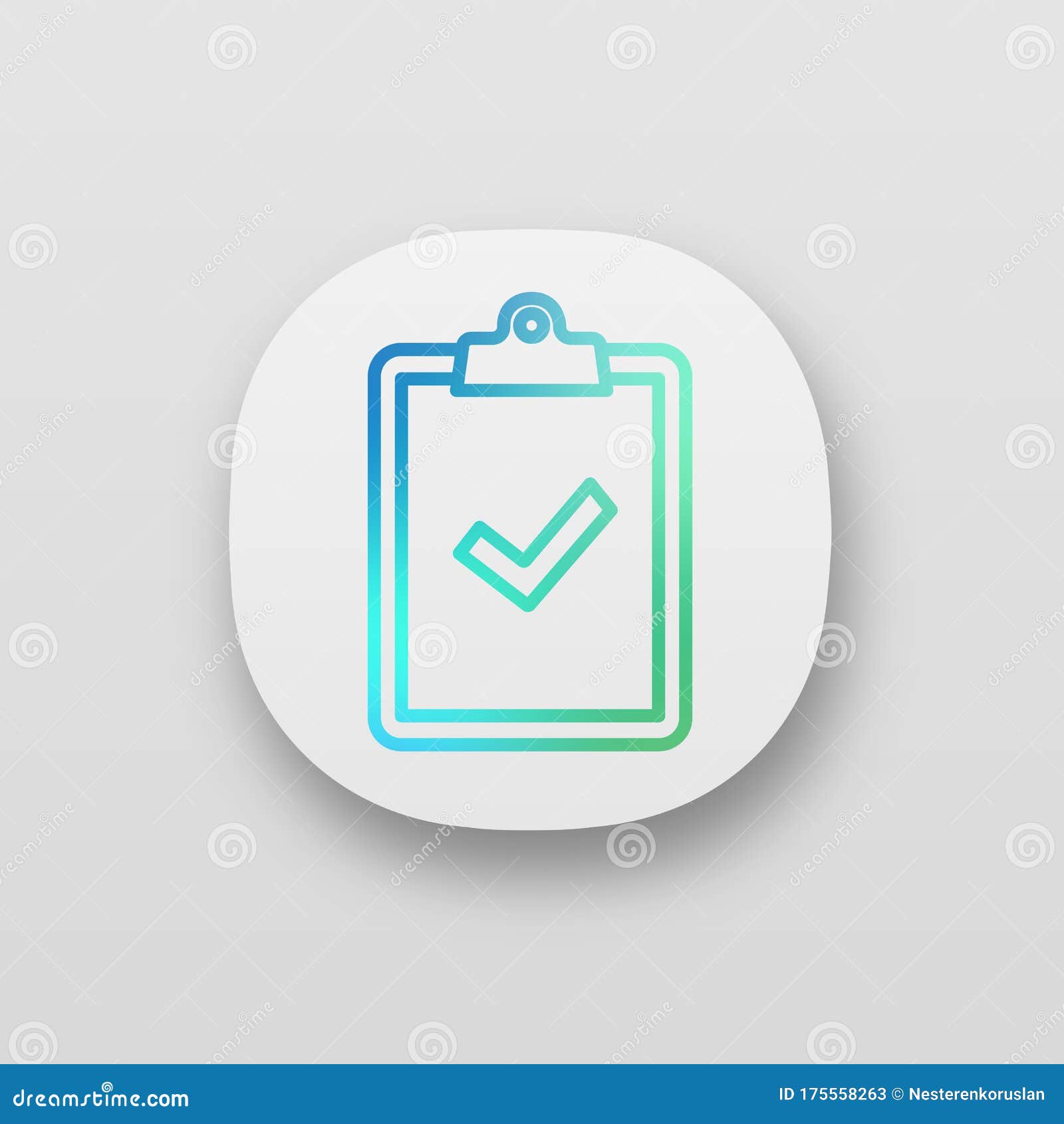 Clipboard with Check Mark App Icon Stock Vector - Illustration of ...
