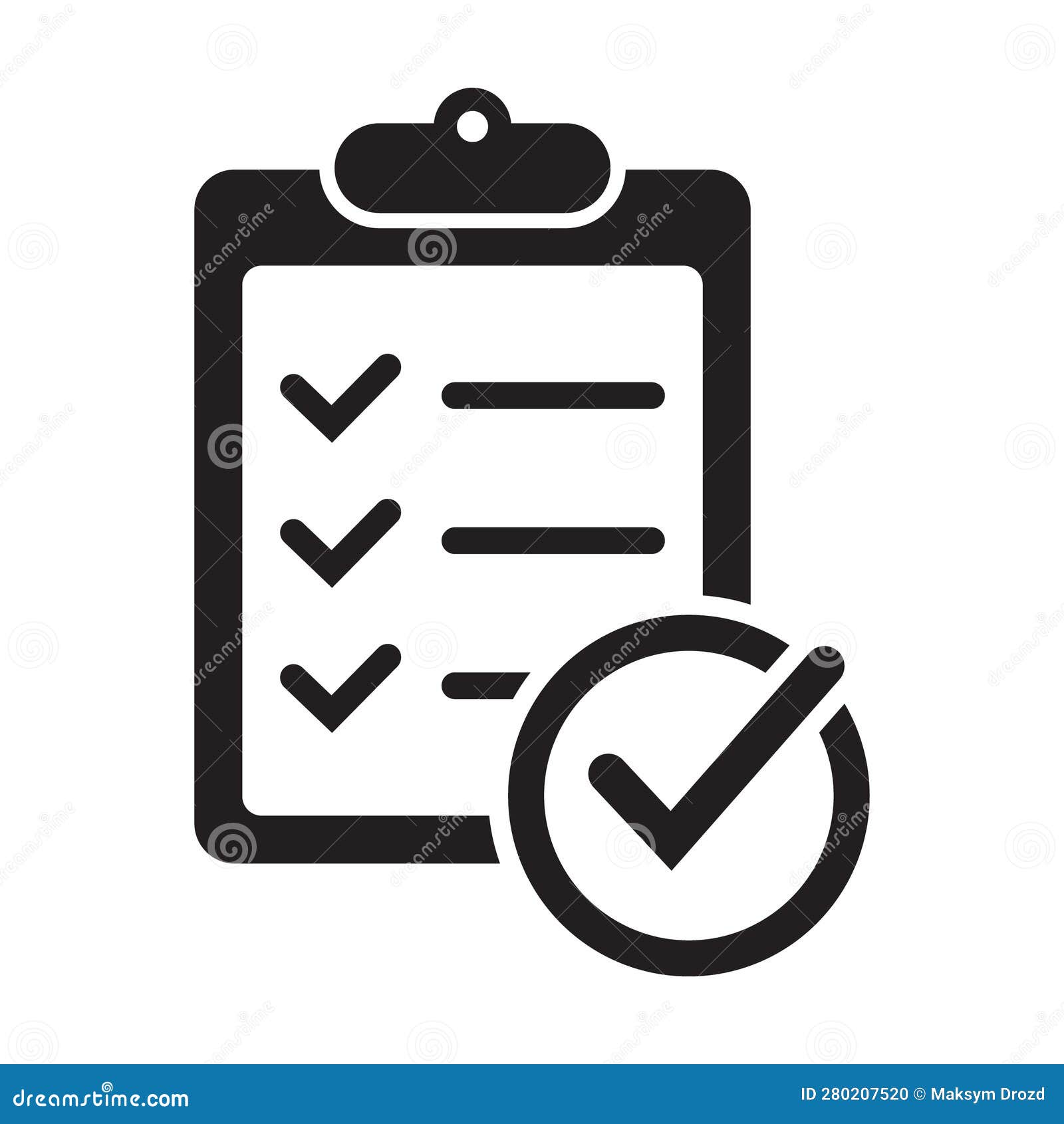 Clipboard With Check Mark Icon Isolated On Background. Checklist Sign ...