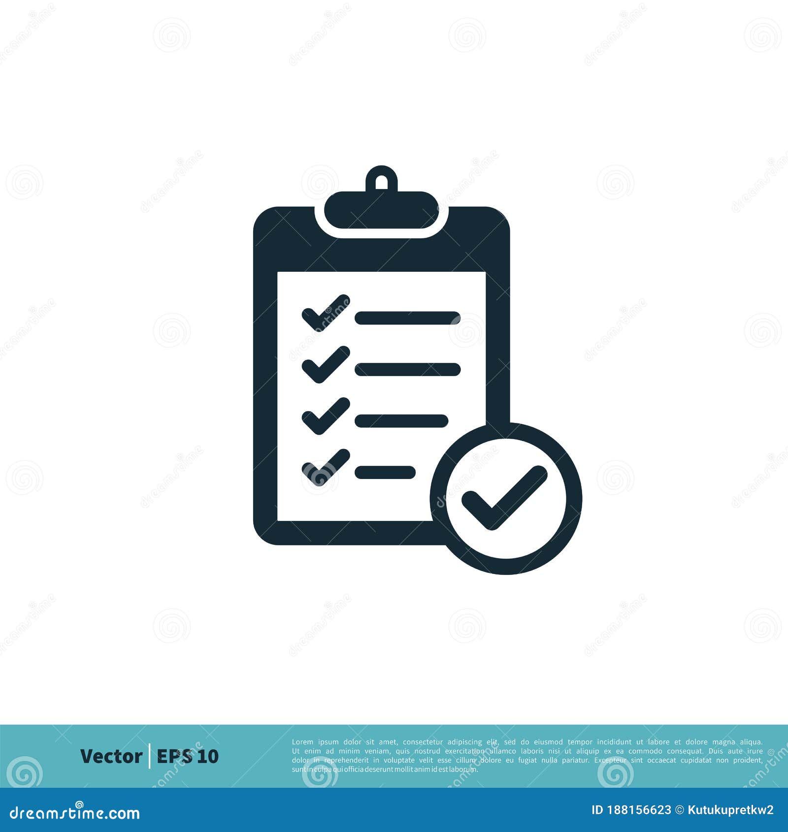 Clipboard Check Mark Icon Vector Logo Template Illustration Design ...