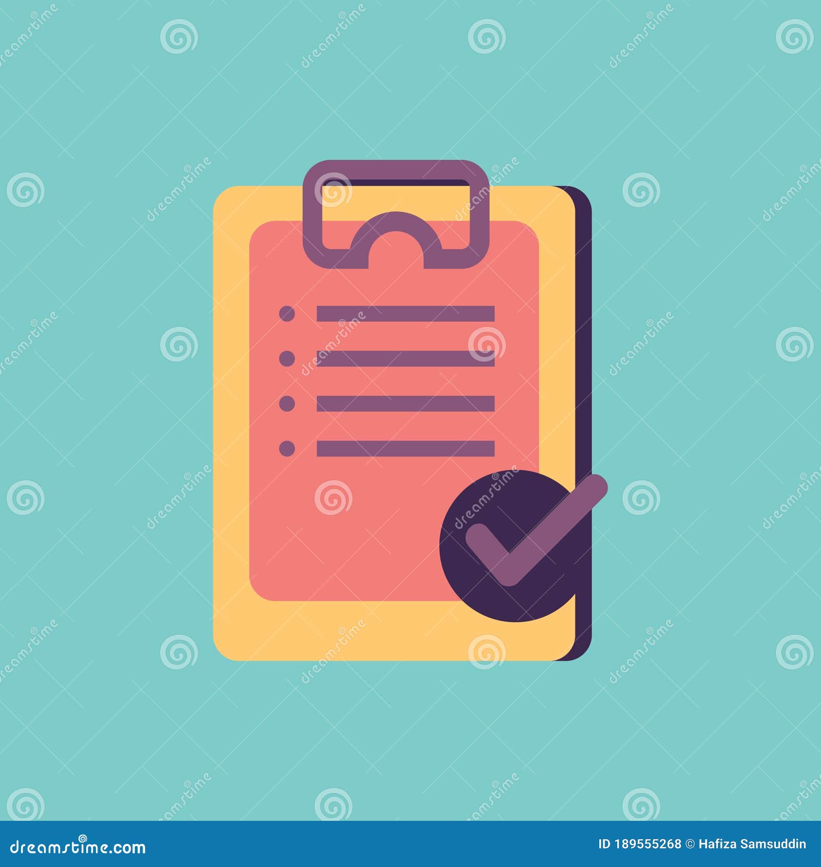 Clipboard with Check Mark. Vector Illustration Decorative Design Stock ...