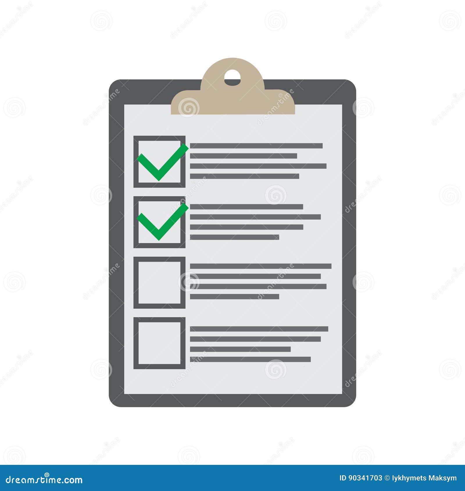 Clipboard and check marks. stock illustration. Illustration of form ...