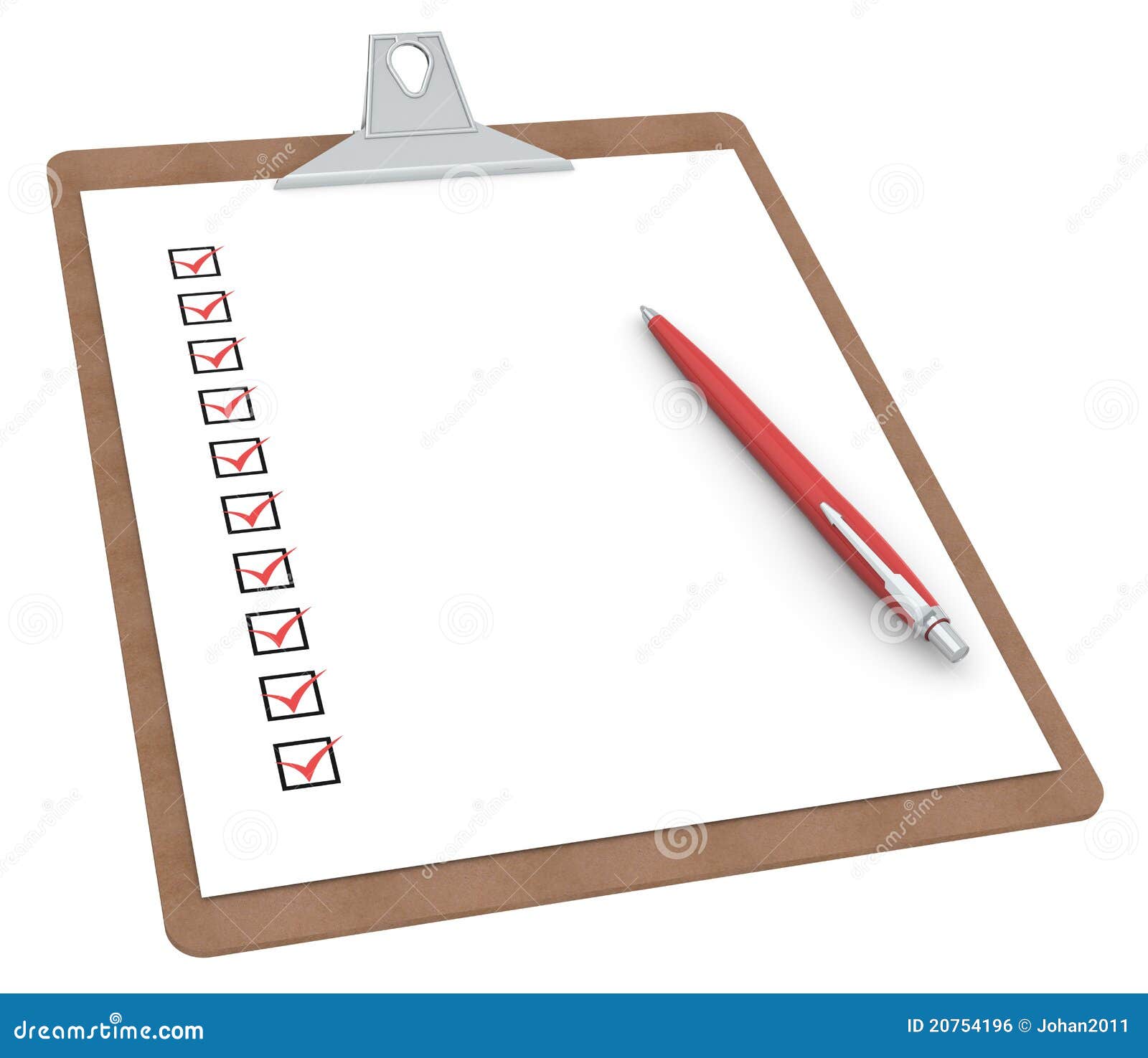 Clipboard with Checklist X 10 and Pen. Stock Illustration ... Clipboard with Checklist X 10 and Pen. Stock Illustration ...