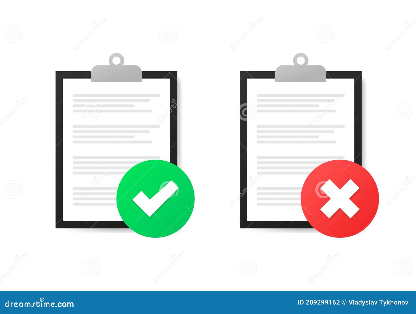 Clipboard with Checklist. Clipboard with Approved and Rejected Symbols ...