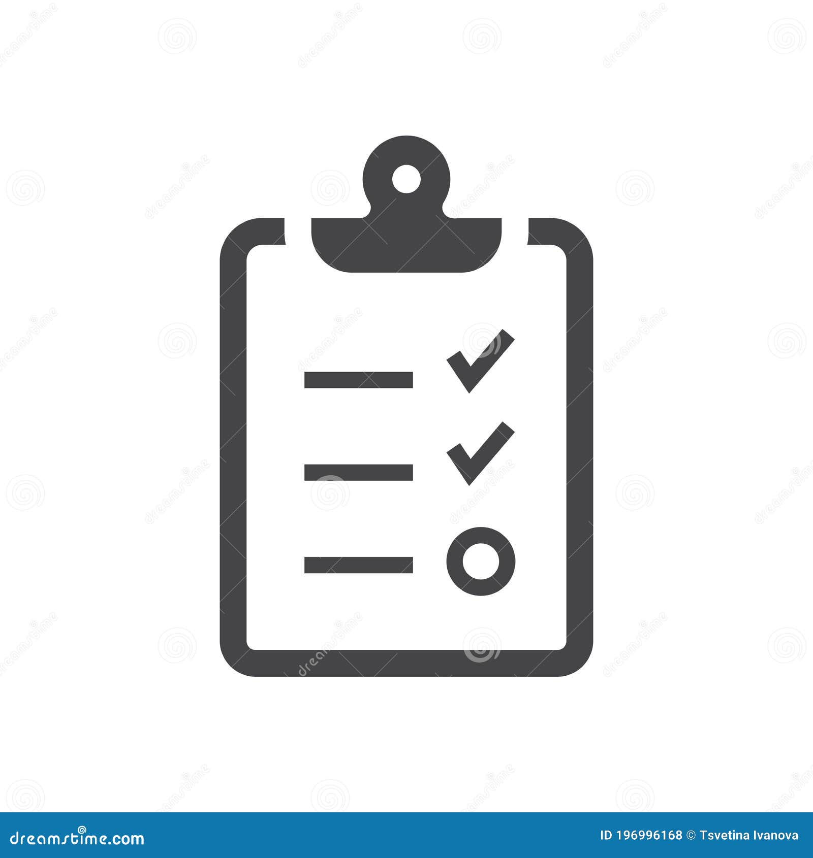 Clipboard Checklist Black Vector Icon. Task List with Tick Check Mark ...