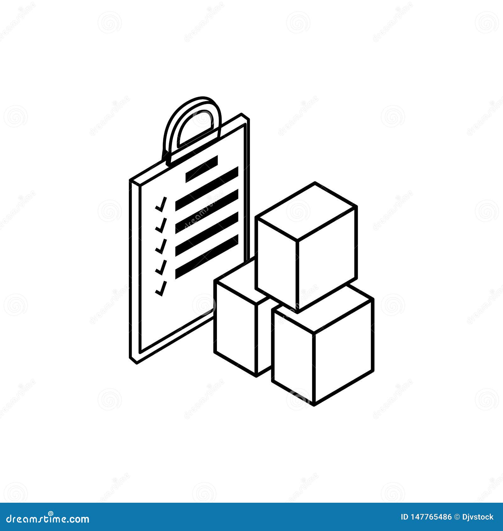 Clipboard Checklist Document with Cubes Blocks Stock Illustration ...