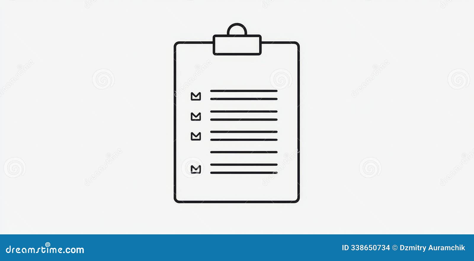 Clipboard with Checklist. Drawing of Continuous Lines. Simple Line ...
