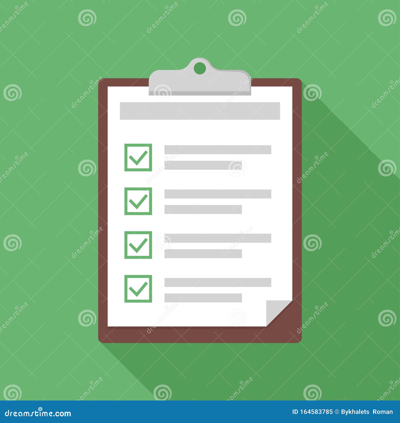 Clipboard With Green Tick Checkmarks. Checklist, Complete Tasks, To-do ...