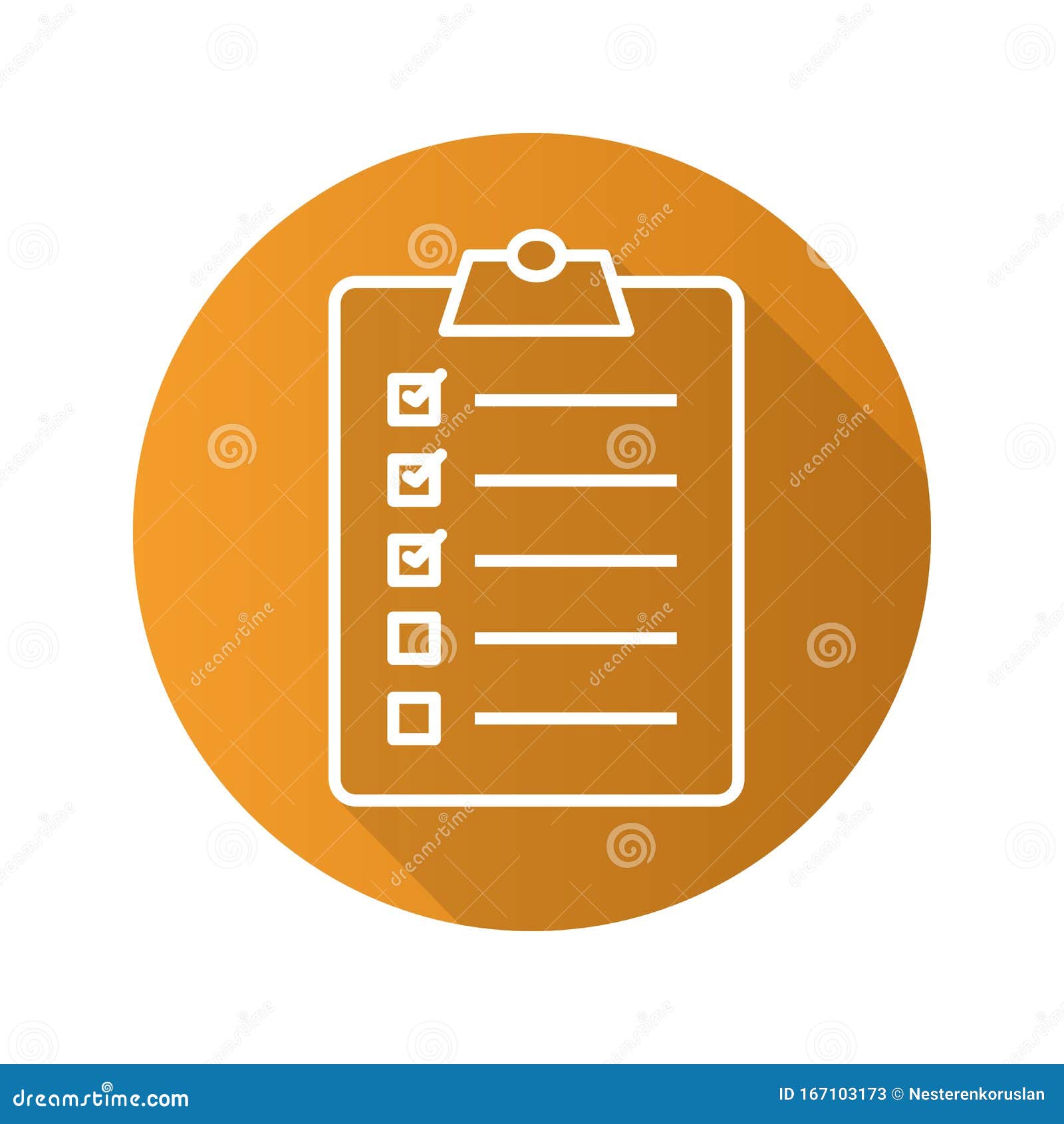 Clipboard Checklist Flat Linear Long Shadow Icon Stock Vector ... Clipboard Checklist Flat Linear Long Shadow Icon Stock Vector ...