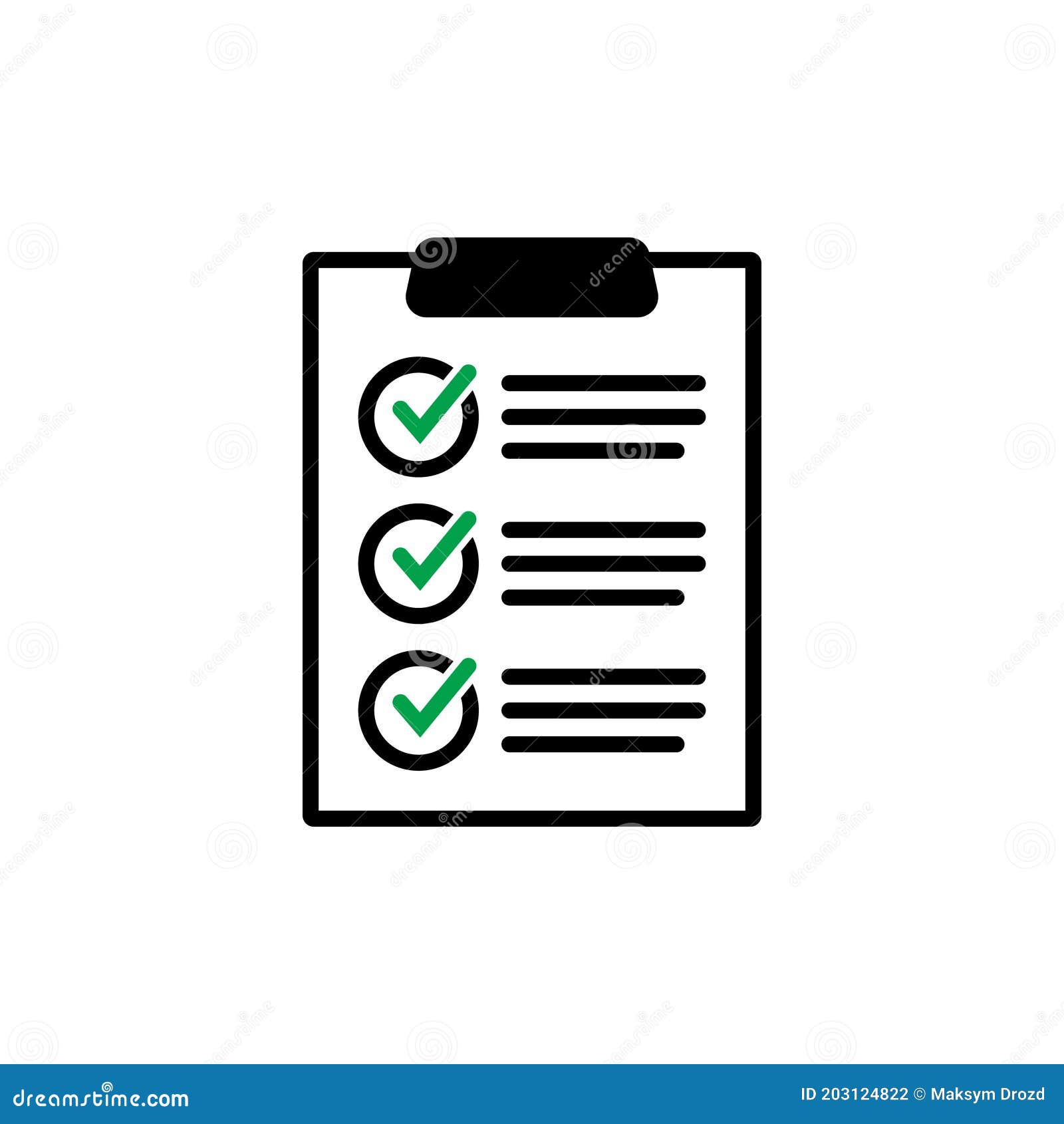 Clipboard with Checklist with Green Checkmarks Icon. Stock Vector ... Clipboard with Checklist with Green Checkmarks Icon. Stock Vector ...