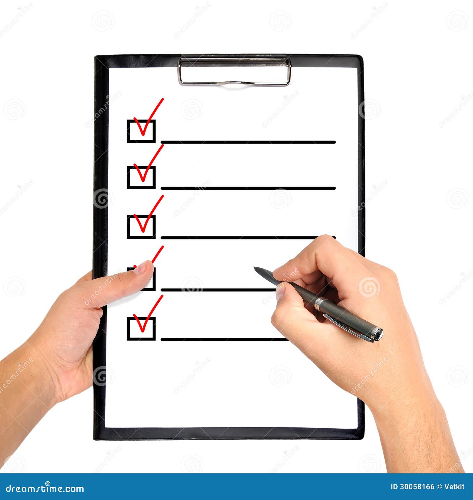 Clipboard with checklist stock photo. Image of office - 30058166