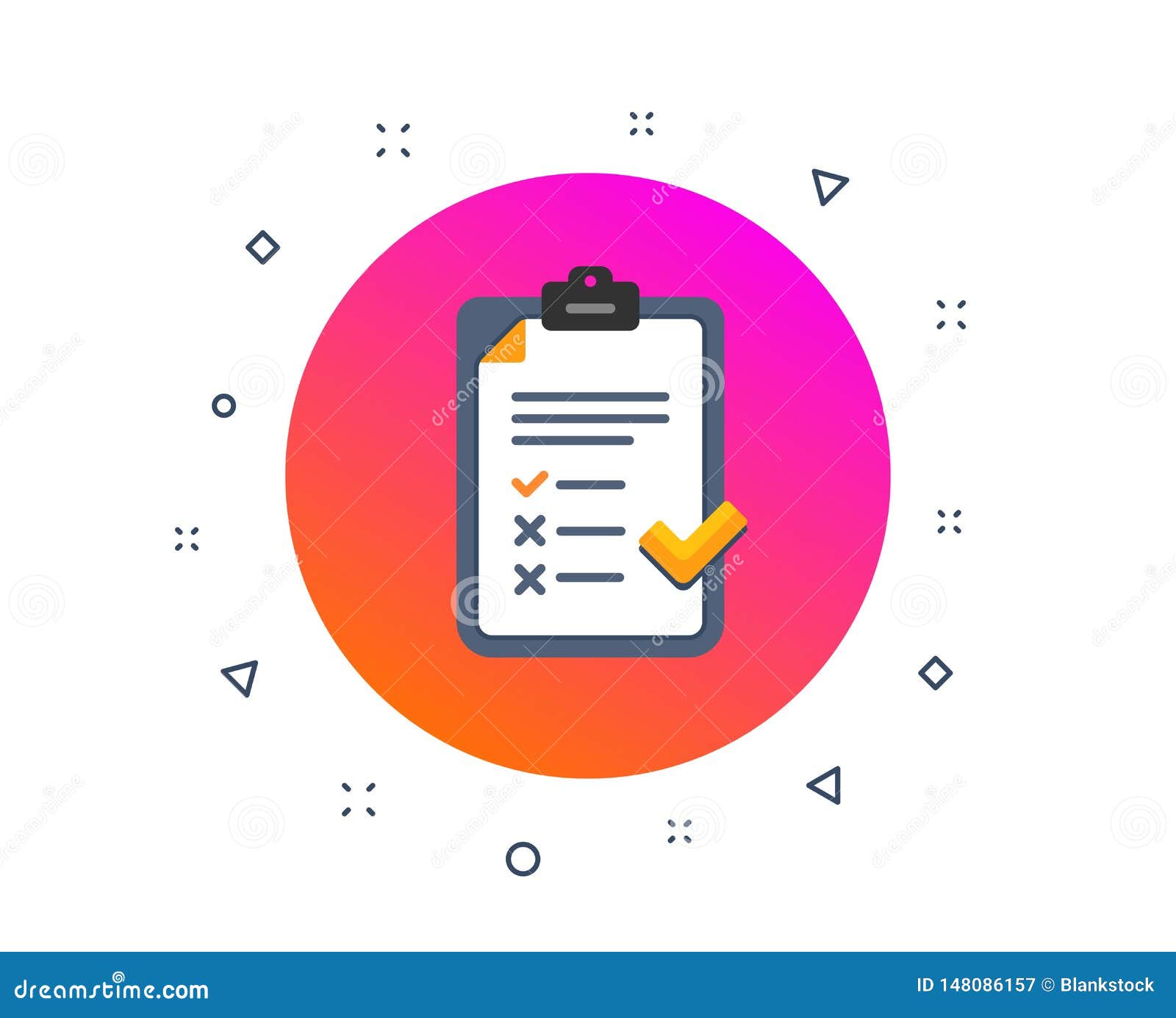 Clipboard with Checklist Icon. Agreement Document Sign. Feedback List ...