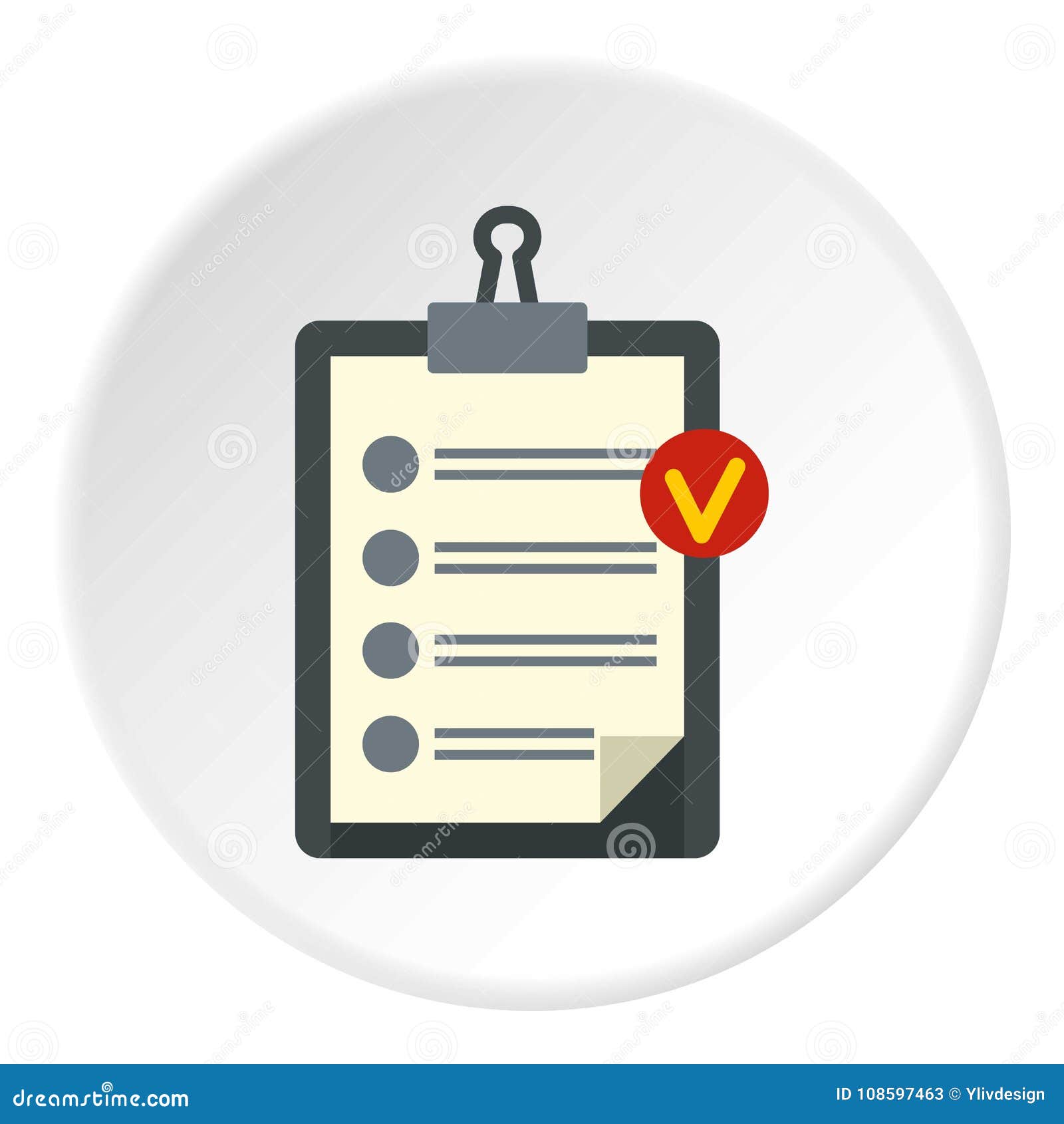 Clipboard with Checklist Icon Circle Stock Vector - Illustration of ...