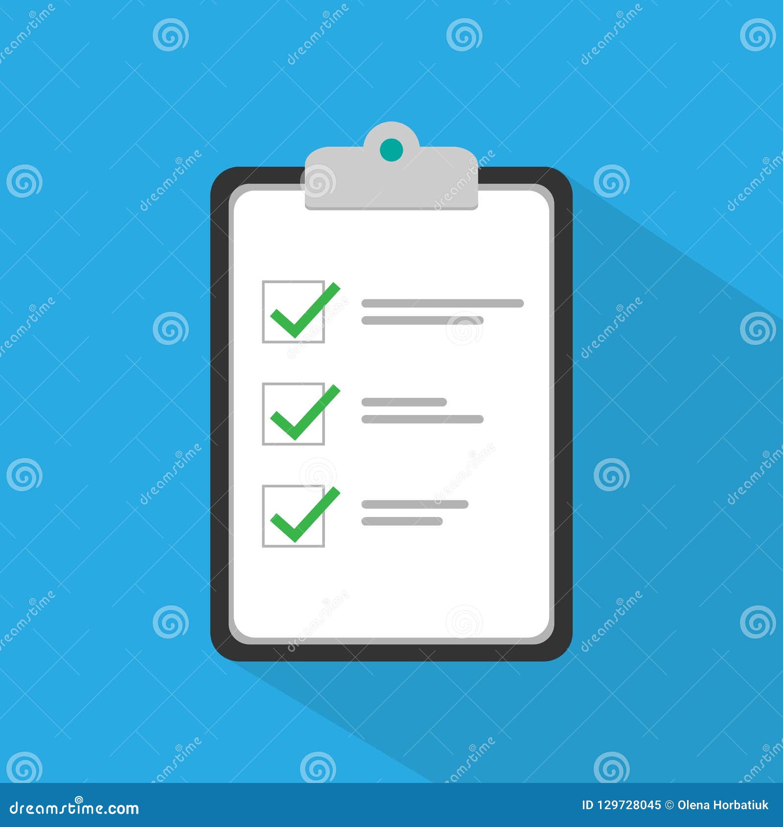 Clipboard with Checklist Icon. Flat Illustration of Clipboard with ... Clipboard with Checklist Icon. Flat Illustration of Clipboard with ...