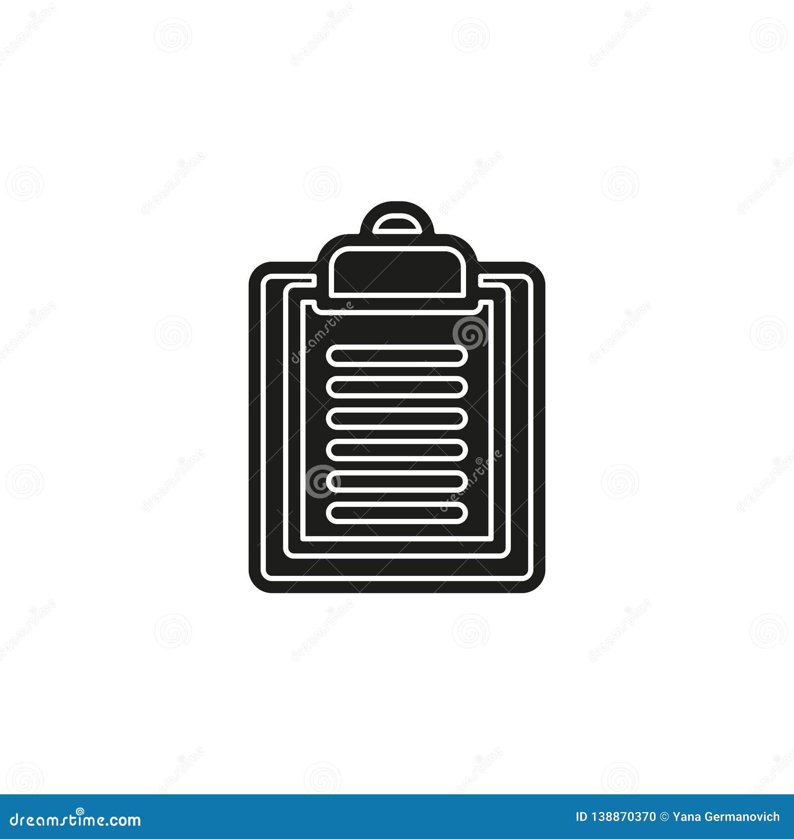 Clipboard with Checklist Icon. Flat Illustration Stock Illustration ...