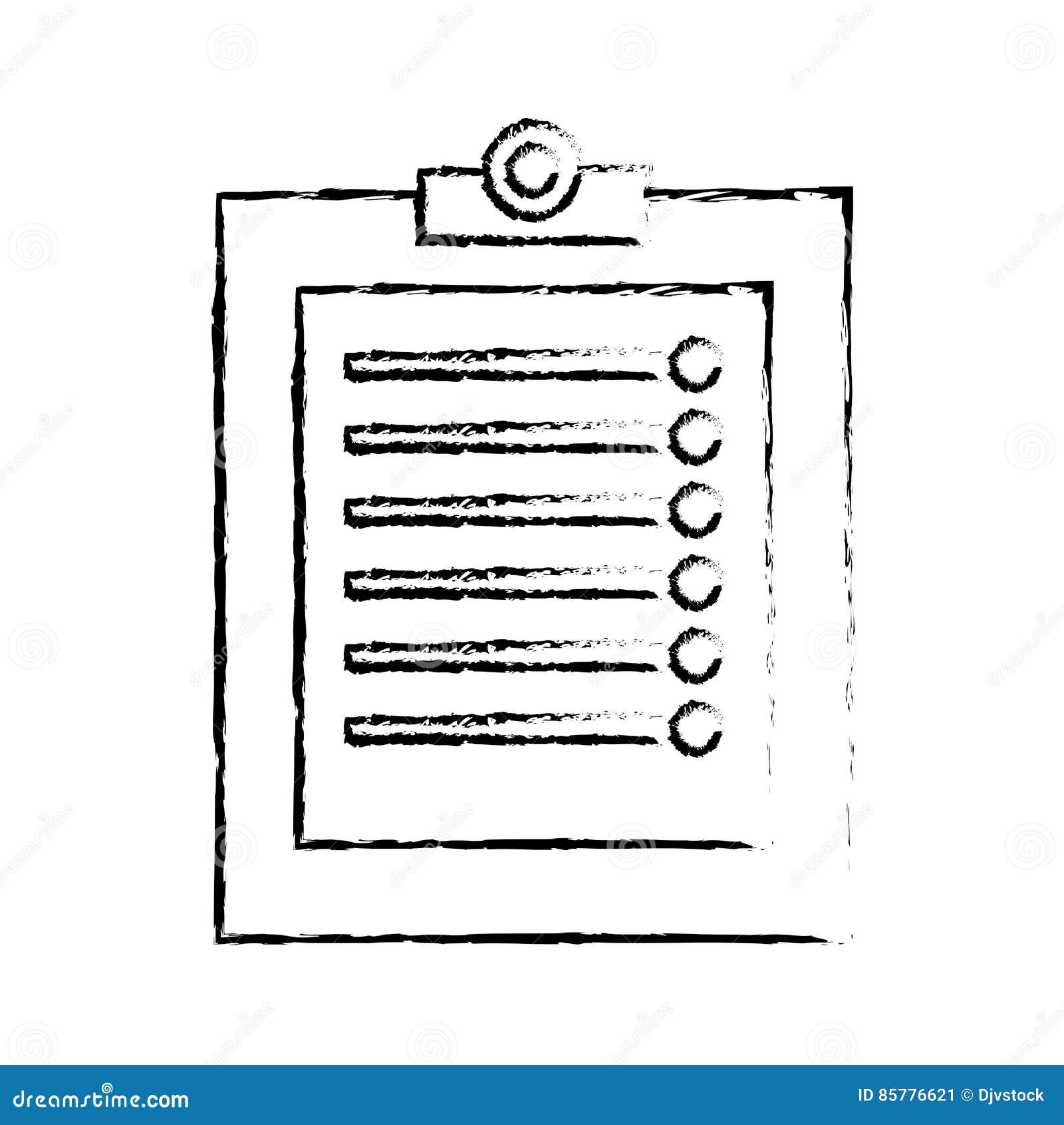 Clipboard with Checklist Icon Image Sketch Line Stock Illustration ...