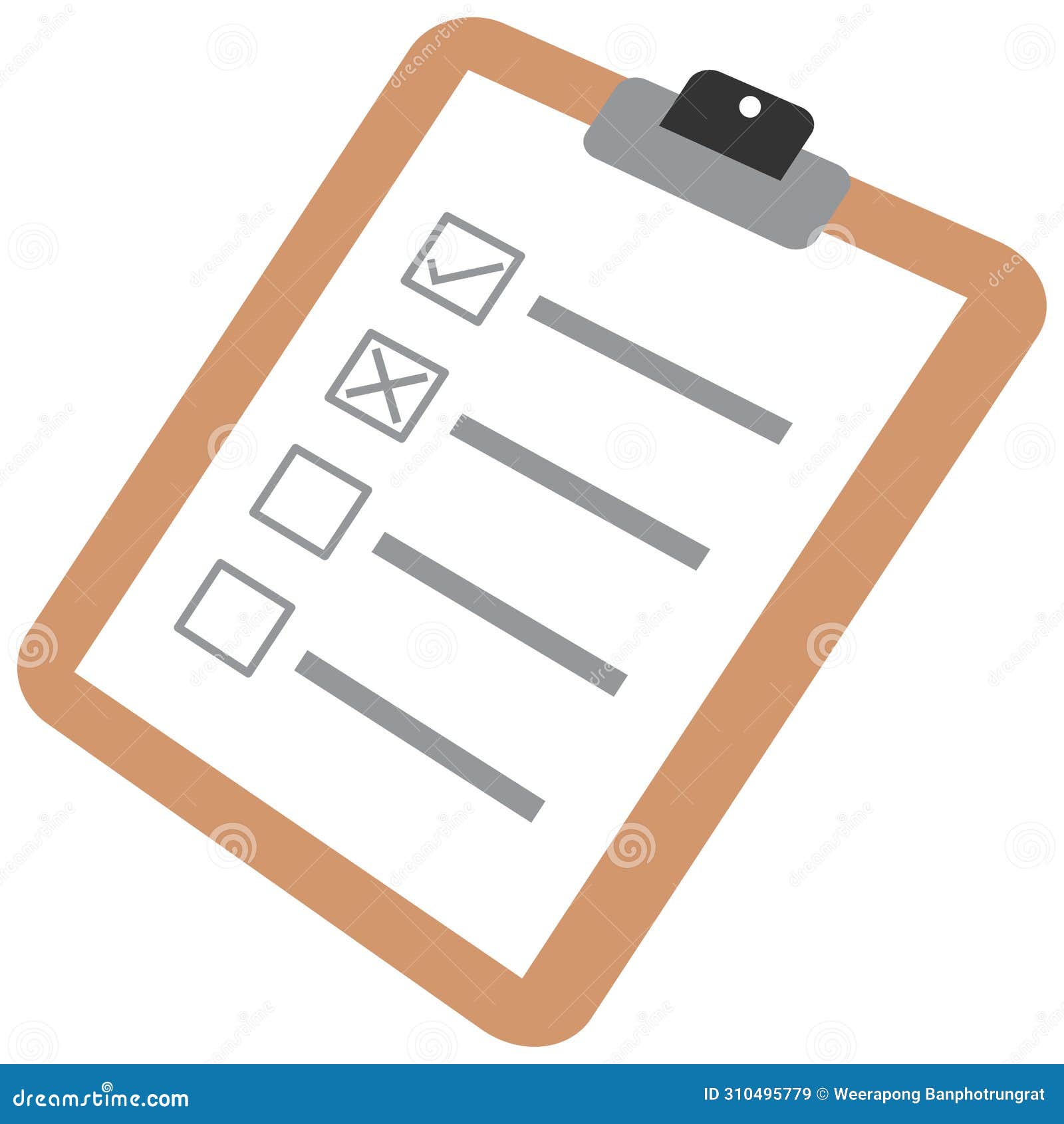 Clipboard with Checklist Icon. Survey Form and Questionnaire Paper for ...