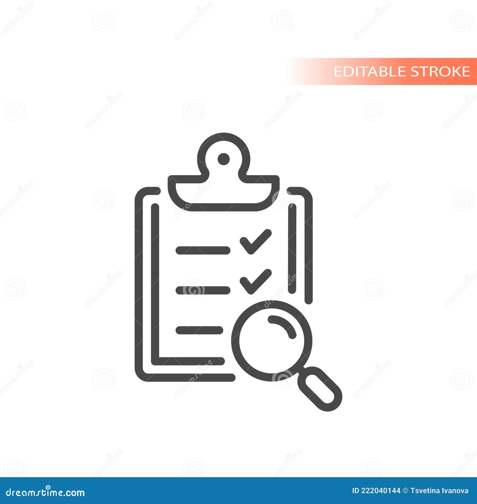 Clipboard With Checklist And Magnifying Glass Vector Illustration ... Clipboard With Checklist And Magnifying Glass Vector Illustration ...