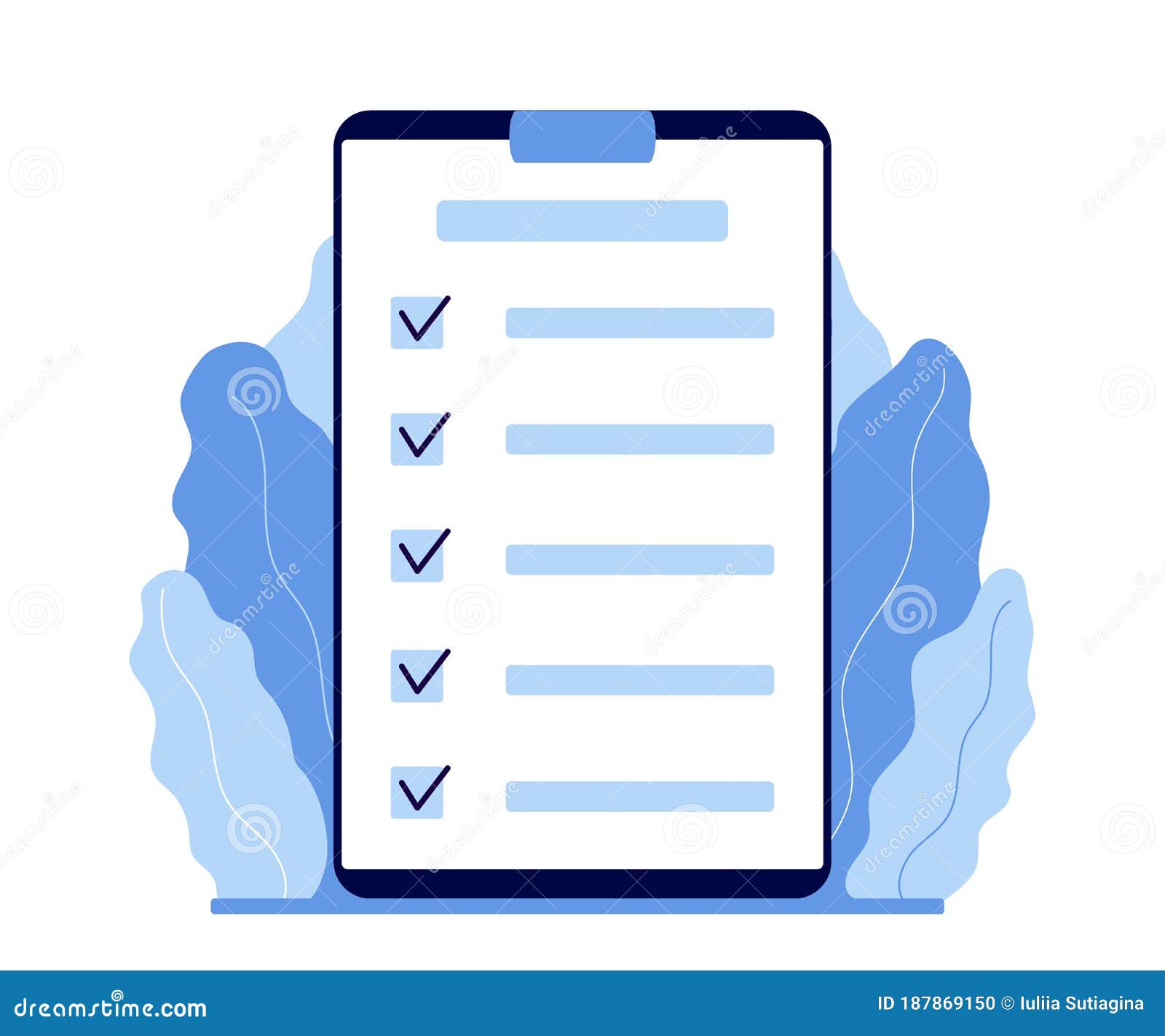 Clipboard with Checklist. Plan, Register Information. Marked Checklist ...