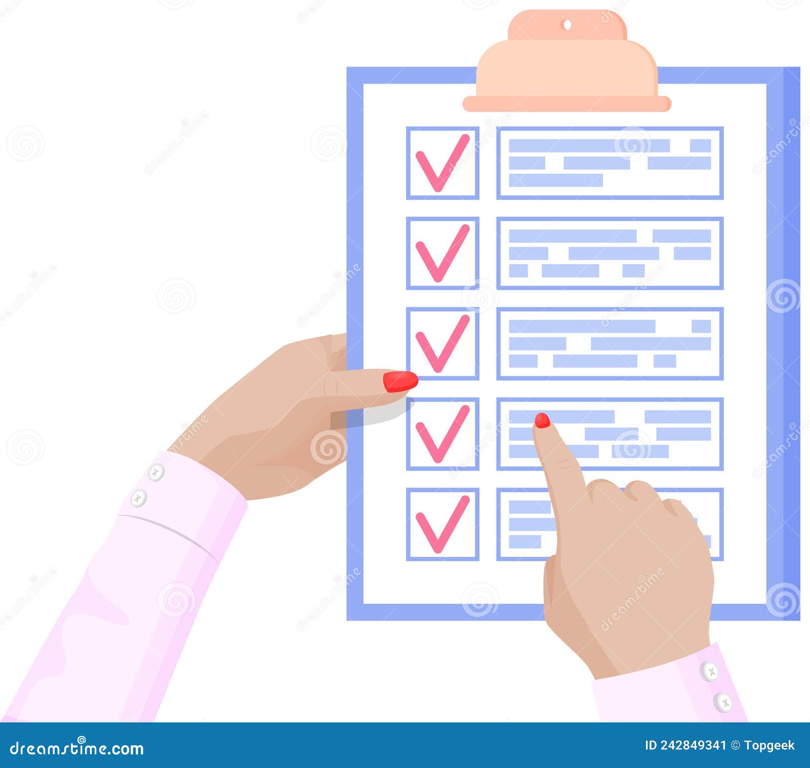 Human Hand Points To Checklist, To Do List. Check Sheet, Scheduling ...