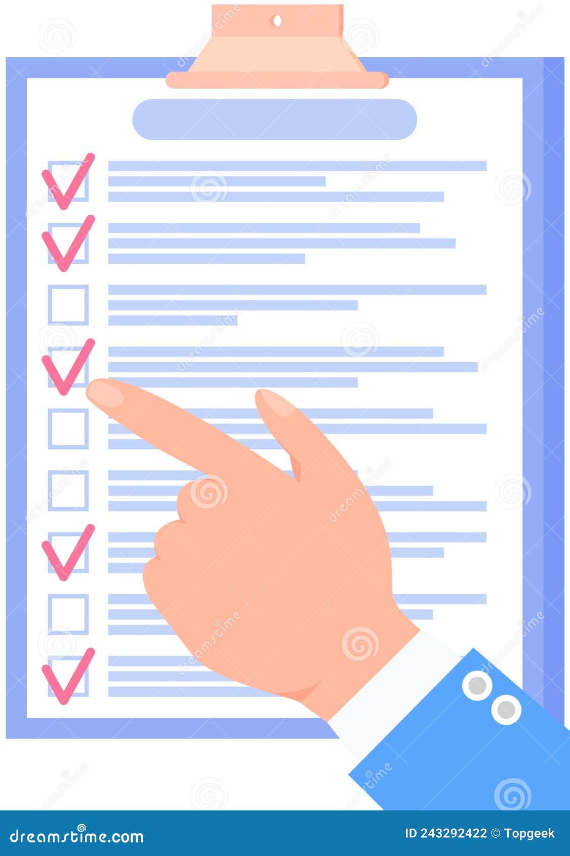 Human Hand Points To Checklist, To Do List. Check Sheet, Scheduling ...
