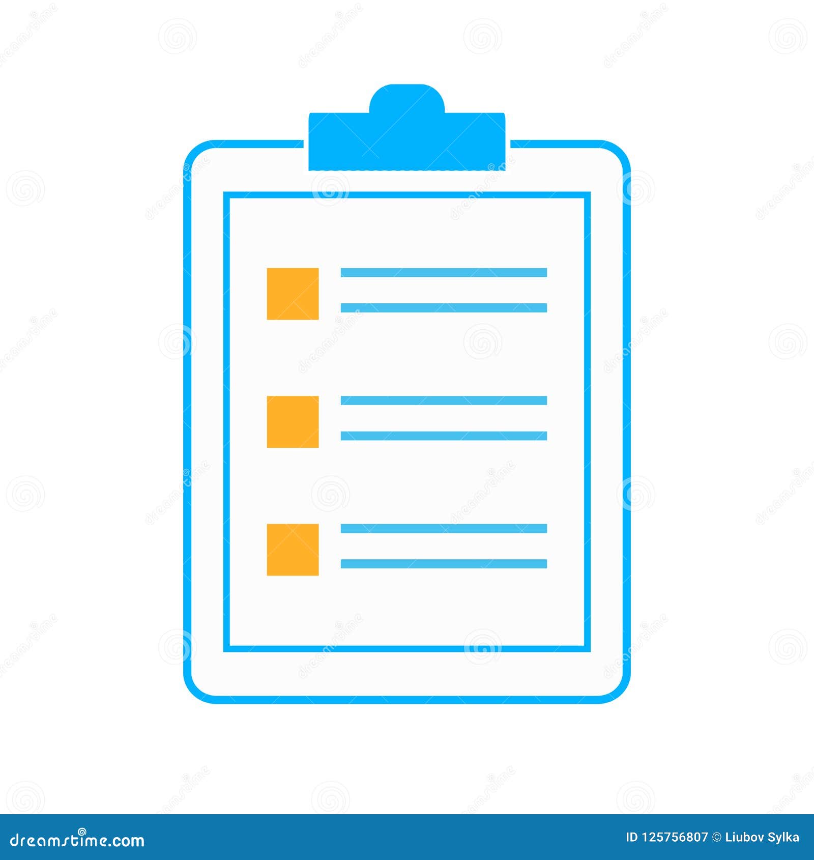 Checklist Symbol In Cartoon Style. Document Or Checklist. Vector Image ...