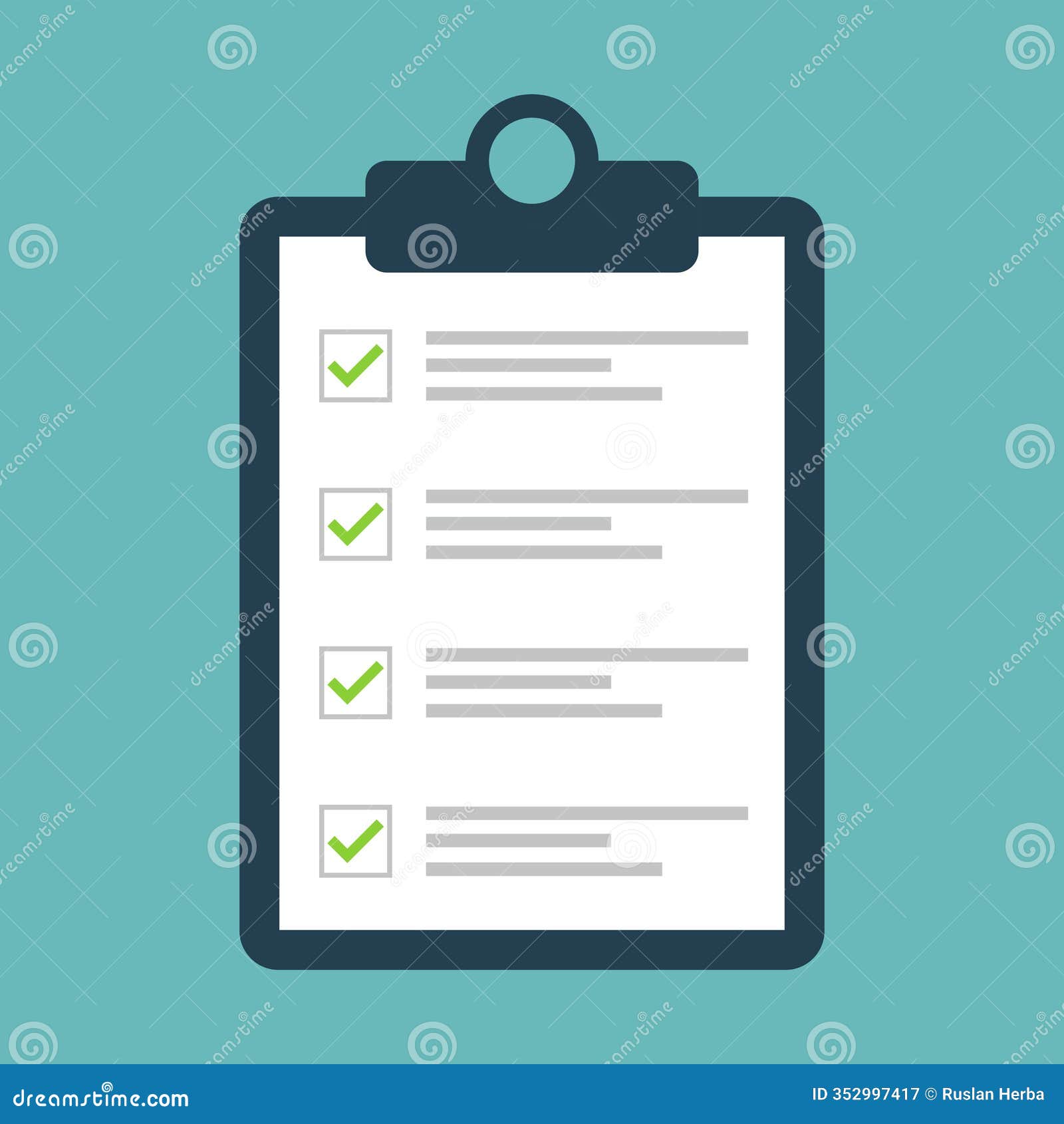 Clipboard with Checklist Vector Icon on Blue Background. Clipboard and ...